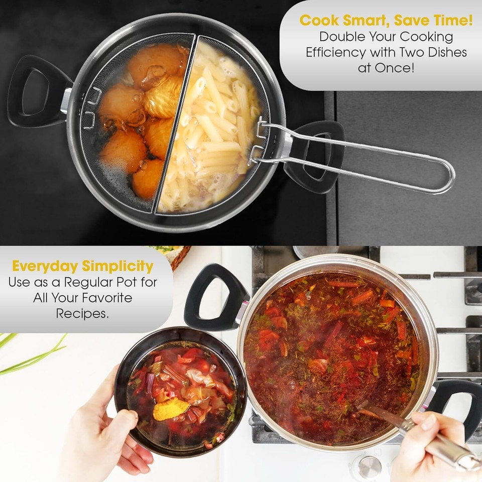 Chip Pan with Basket and Lid 22cm Cooking Pot Stainless Steel Chip Pan ...