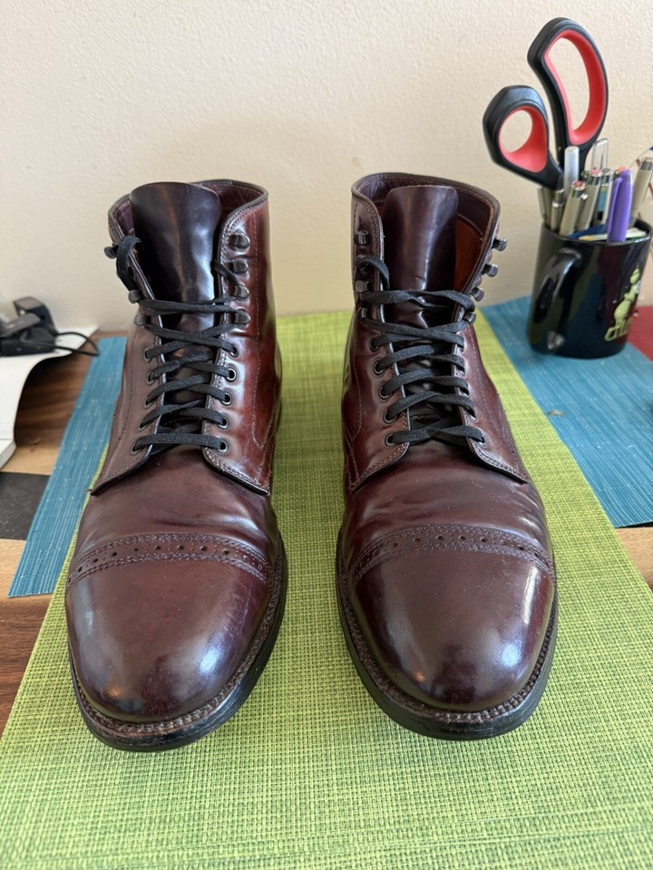 Alden Shell Cordovan Boots 11 D Color 8 Burgundy Captoe Barrie Last | eBay
