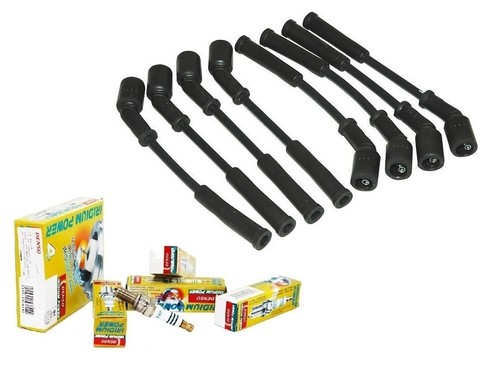 Black Leads & Denso Iridium Power spark plugs Holden Commodore VU LS1 5 ...