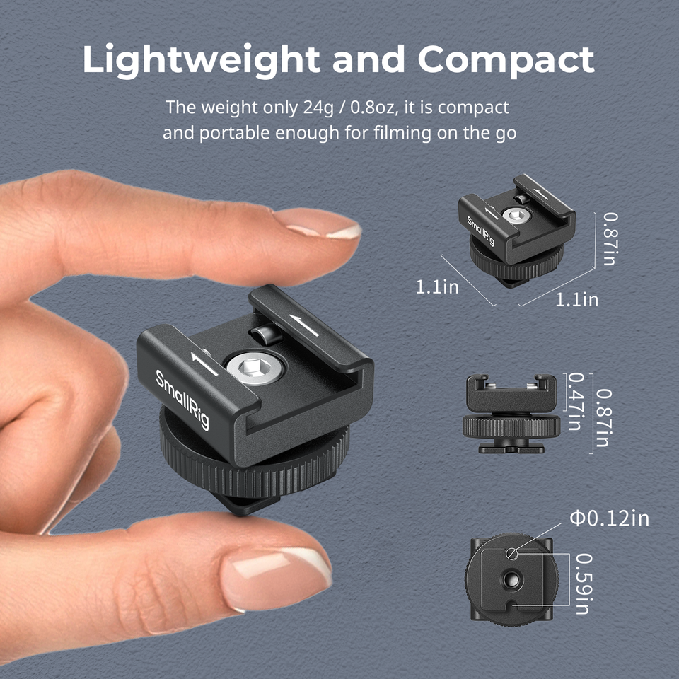 SmallRig Cold Shoe Mount Adapter for Wireless Microphone, for DJI Mic ...