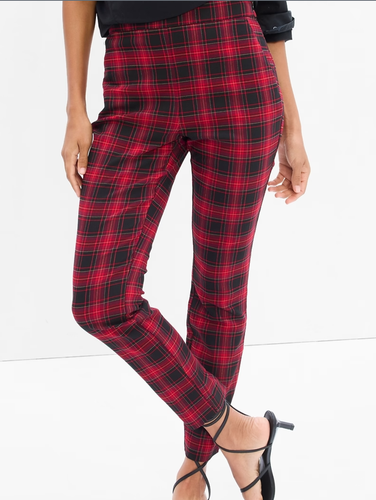 Red Tartan Plaid Skinny Ankle Stretch Pants GAP Size 10 Punk Rocker Y2K ...