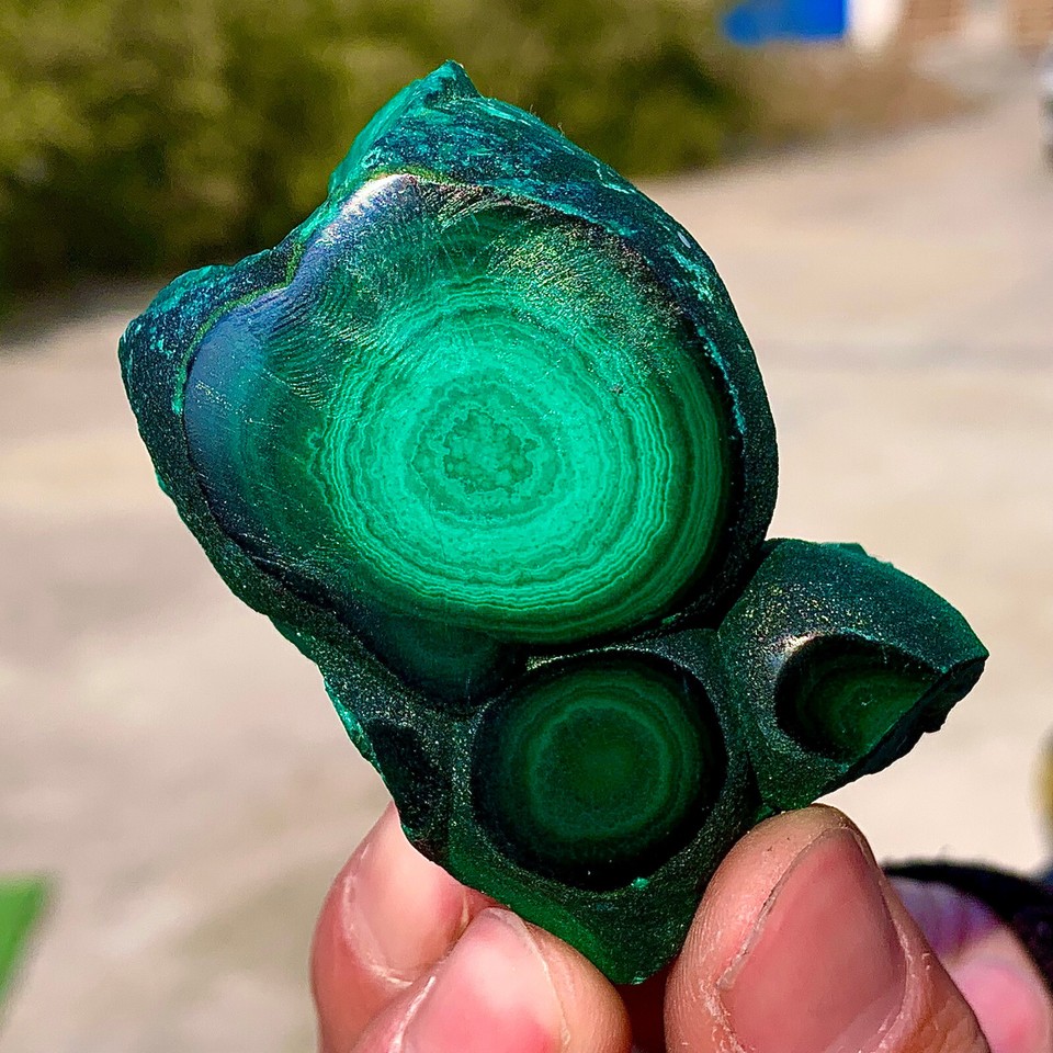 166G Natural glossy Malachite transparent cluster rough mineral sample ...