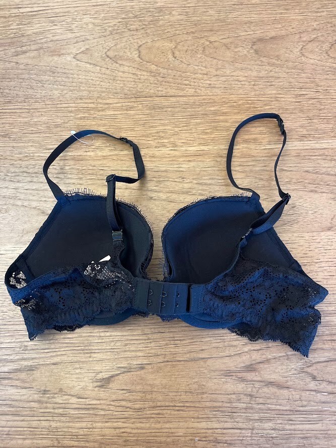 Victoria's Secret Pure Black Twinkle Lace 36B Dream Angels Push Up ...