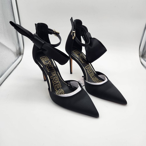 Express New Ankle Bow 3" Buckle Strap Sandals Party High Heels | eBay