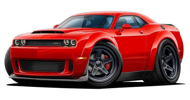 Dodge SRT Demon Challenger Car-toon SPEED DEMON Wall Art Graphic ...