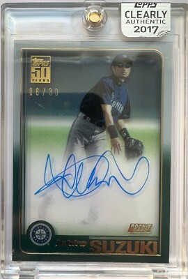 ICHIRO SUZUKI 2001 Rc Reprint 06/30 Autograph 2017 TOPPS CLEARLY ...