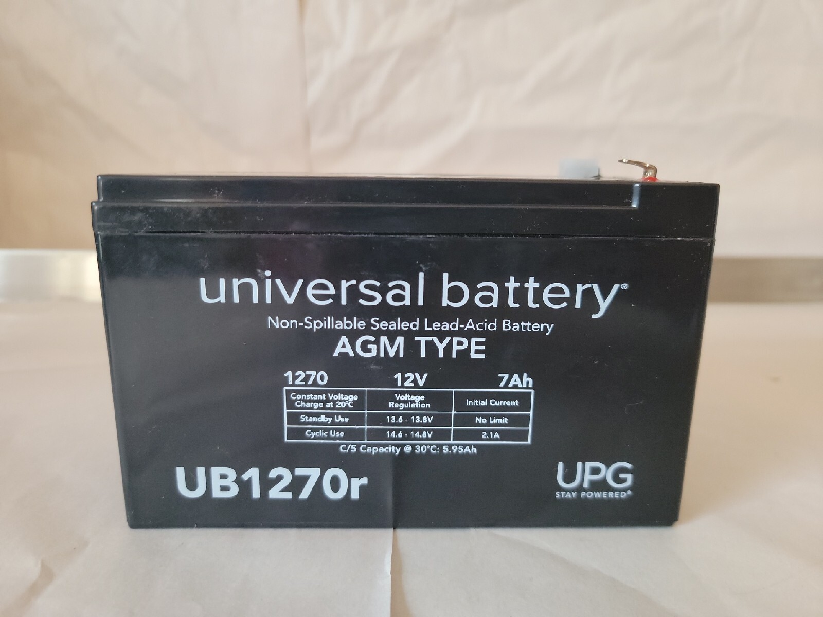 Lot of 2 UB1270r AGM Type Rechargeable Battery F1 Terminals 1270 12V ...