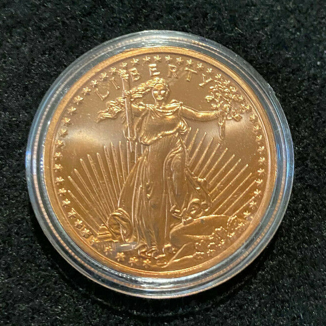 2012 1 oz Liberty Copper Bullion Round w/ Airtight Case Coin Money ...