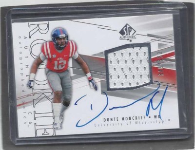 DONTE MONCRIEF 2014 SP AUTHENTIC RPA COLTS OLE MISS ROOKIE PATCH AUTO ...