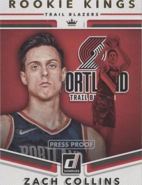 2017-18 Panini Donruss - Rookie Kings Zach Collins #10 Press Proof (RC ...