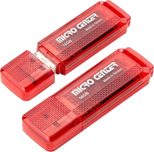 Micro Center SuperSpeed 2 Pack 16GB USB 3.0 Flash Drive Gum Red - x 2 ...