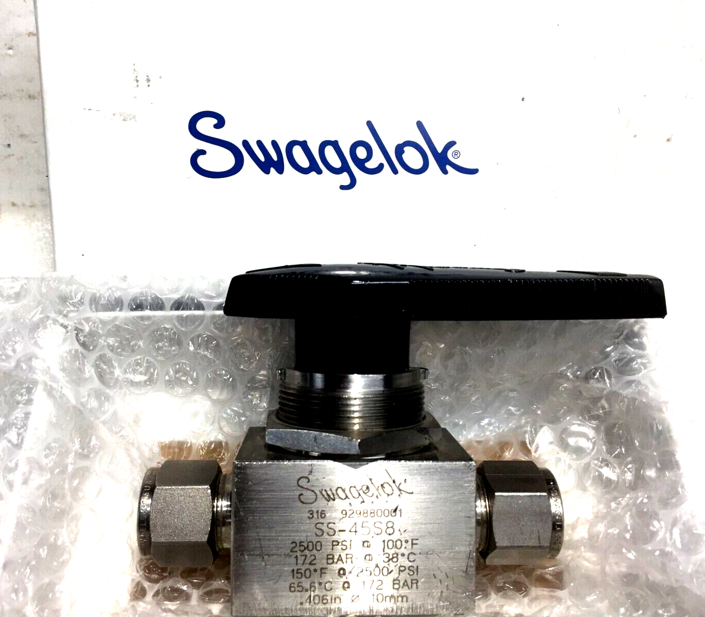 SWAGELOK SS-45S8 BALL VALVE 40 SERIES 2500 PSI 1/2" TUBE SETTING T-TR ...