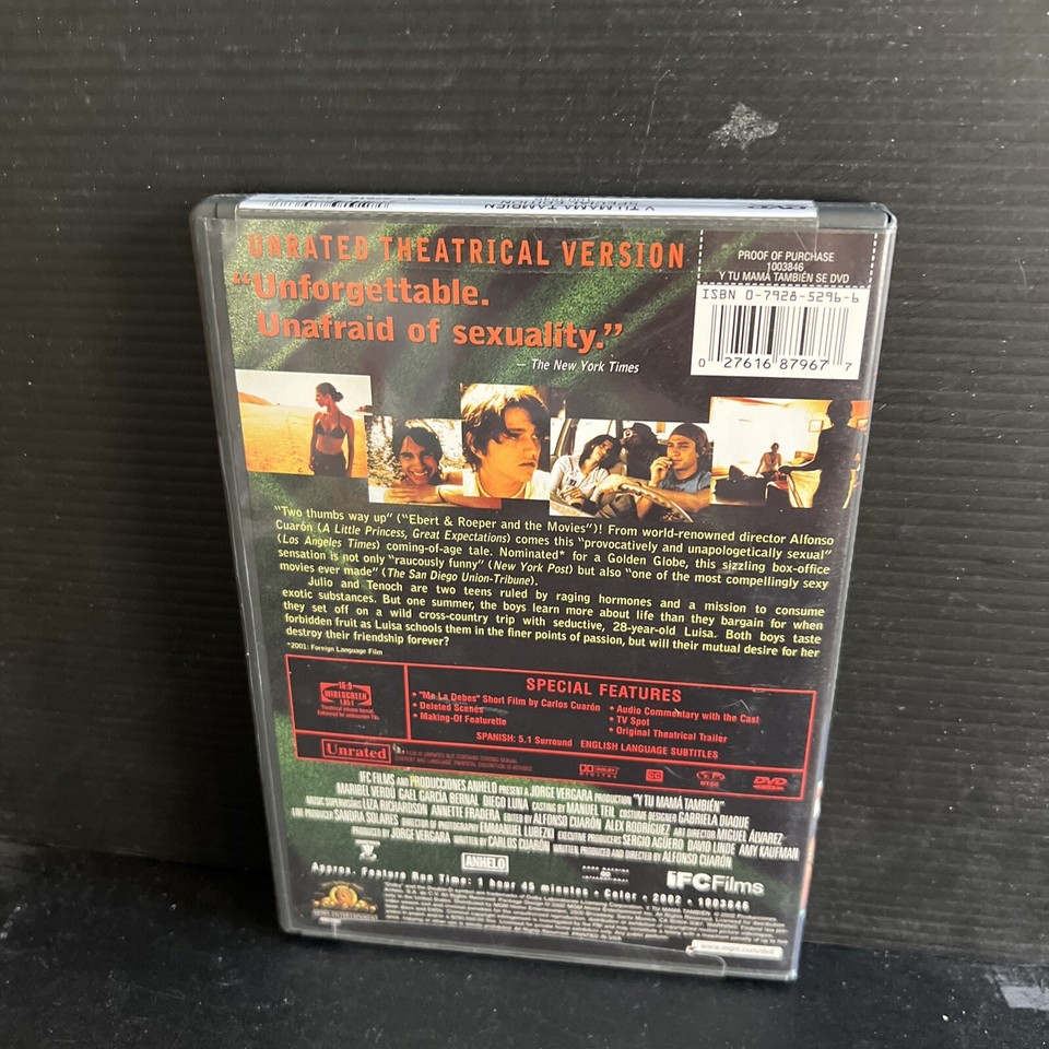 OOP Y Tu Mama Tambien DVD 2002 Unrated Version Deleted Scenes Subtitles ...