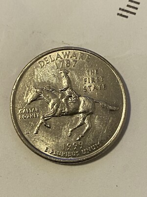 RARE 1787 1999 “D” Delaware *FIRST STATE QUARTER DOLLAR* Coin W/ Caesar ...