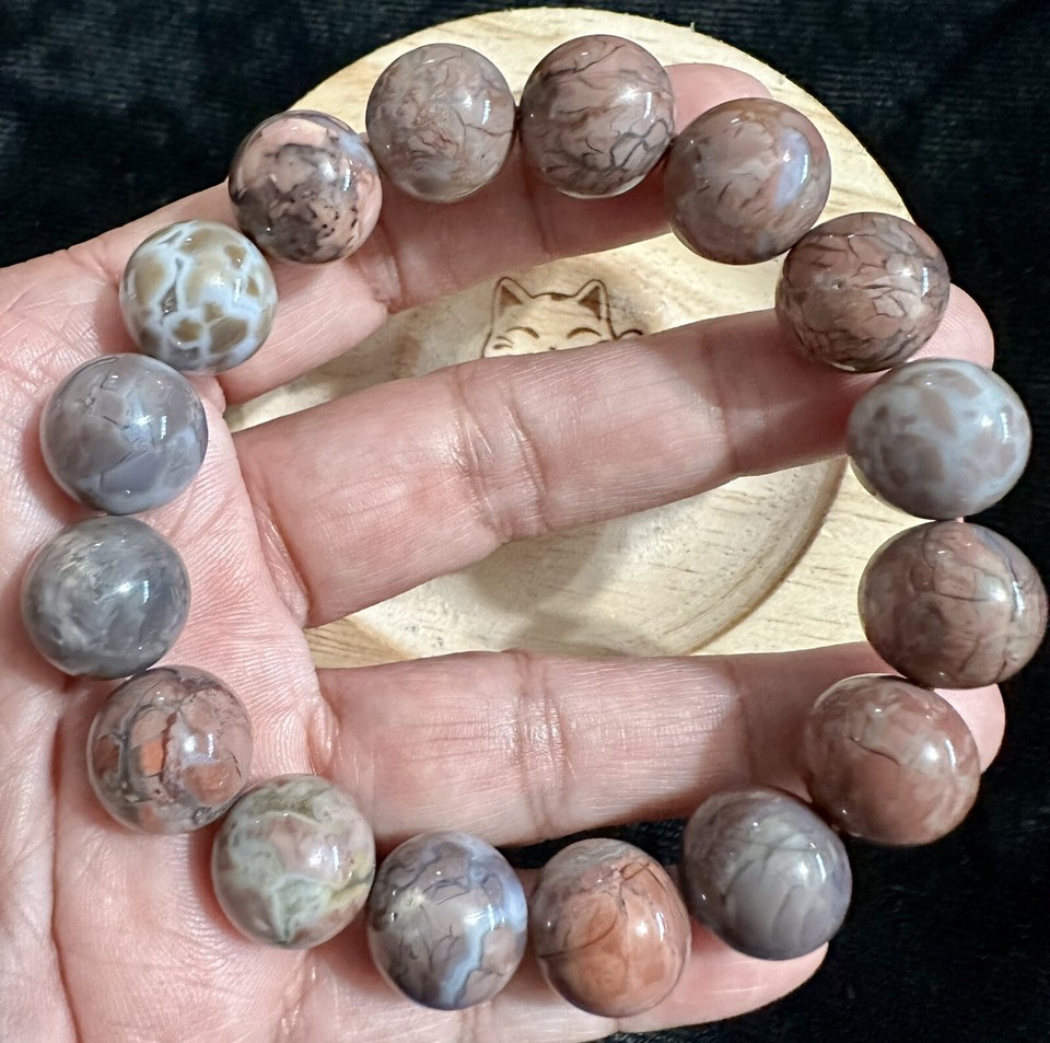 Natural Alashan Agate Crystal Gemstone Bracelet 13mm, US seller | eBay