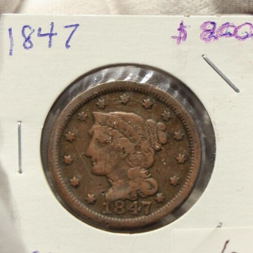 1847 US Large Cent 1c G (Cleaned,Ding) | eBay