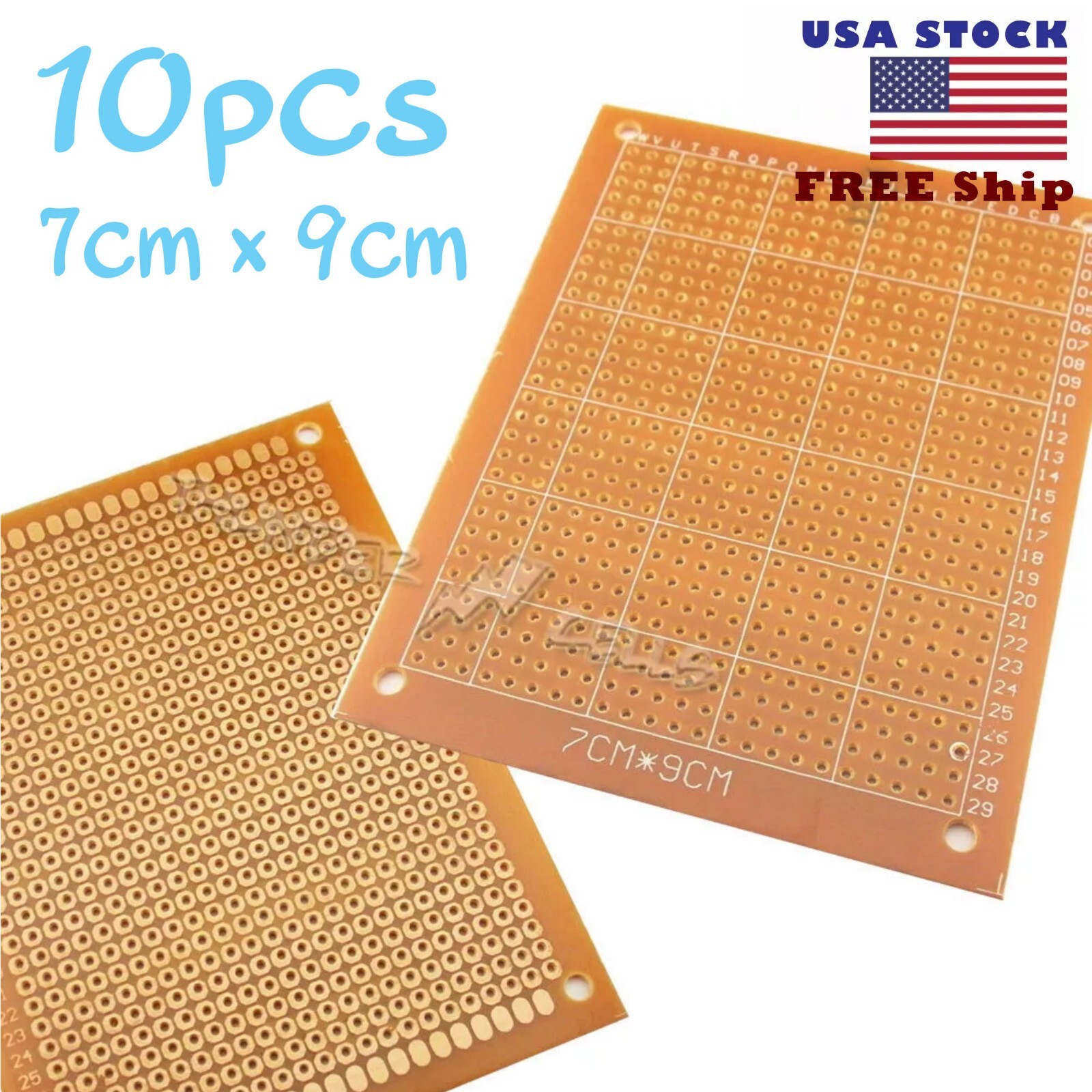10 x Single Side 7x9 cm 70x90 mm Prototype PCB Universal Circuit Board ...