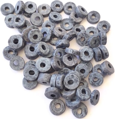 20 Greek Handmade Ceramic Fine Grey Round Disk Beads | eBay