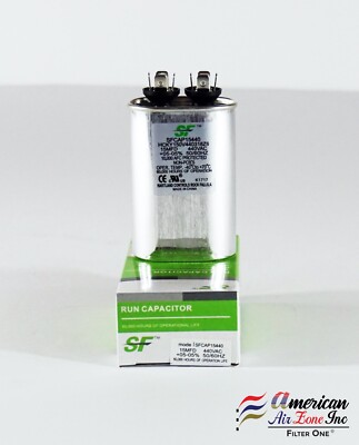 TRANE Run Capacitor - 15 MFD - 370V /440V - Pack of 1 - Oval - For ...