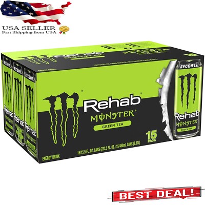 Monster Energy Rehab Green Tea + Energy, Energy Iced Tea, Energy Drink ...