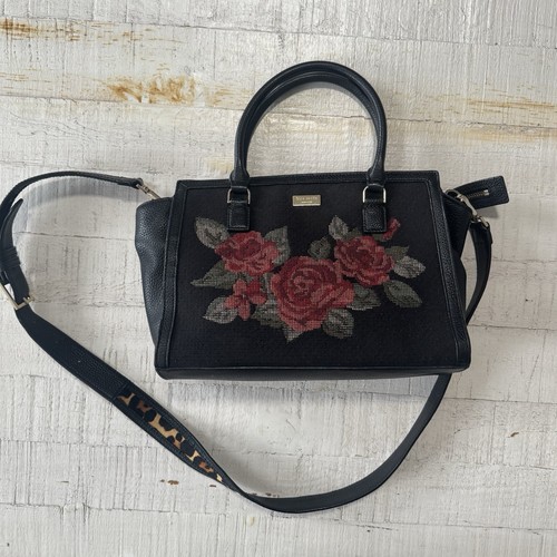 Kate Spade Seeley Lane Lana Rose Jacquard Satchel Purse Needlepoint ...
