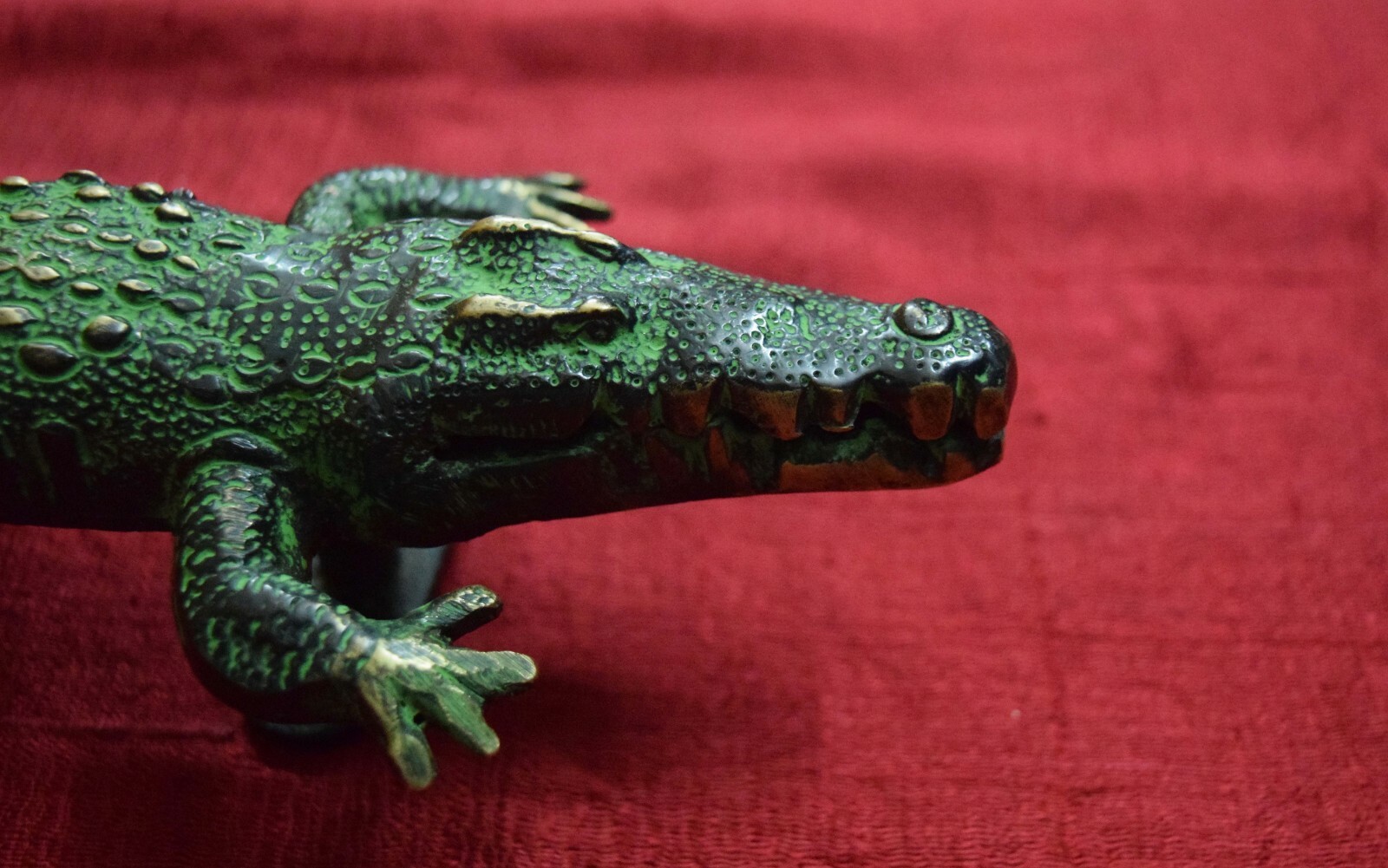 Alligator Shape Door Puller Handcraft Brass Crocodile Home Gate Decor ...