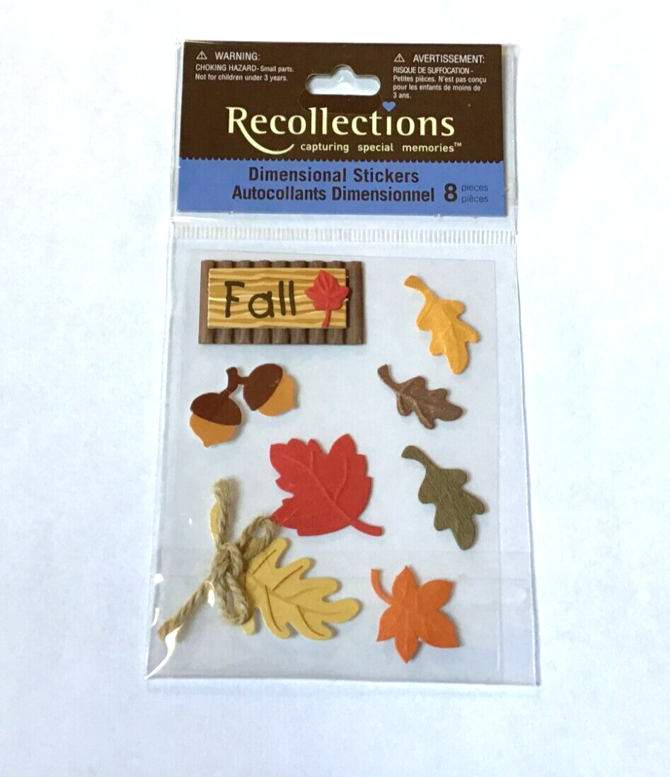 NIP Recollections 3D FALL LEAVES DIMENSIONAL STICKERS * | eBay