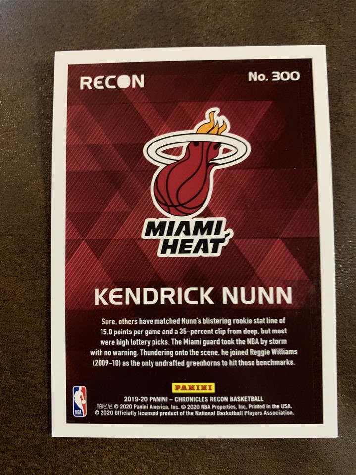 Kendrick Nunn Rookie Card 2020 Recon | eBay