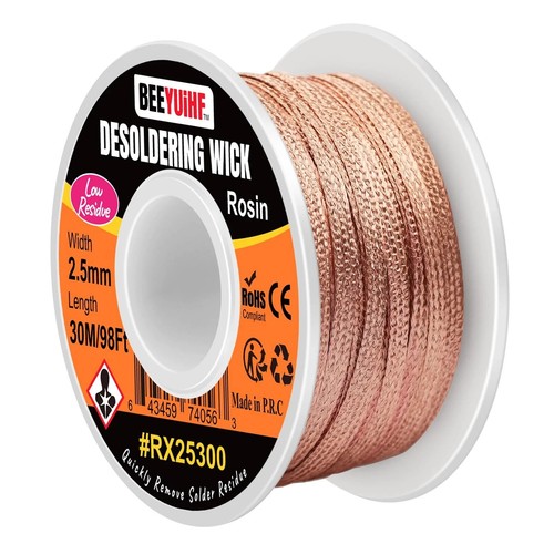 Desoldering Wick Braid 30M - 98ft Length 2.5mm Width Solder Wick Braid ...