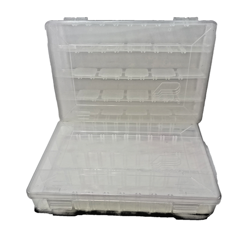 2x Plano Organizer Boxes w 4-20 Compartments Plastic 1-3/4" H X 7"W x ...