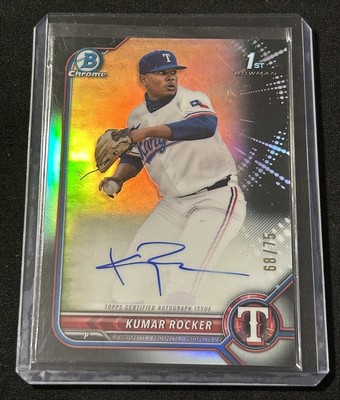 2022 Bowman Chrome Draft Kumar Rocker 1st Black Refractor Auto #d 68/75 ...