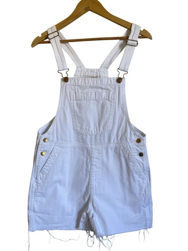 Universal Thread Size 4 White Denim Shortalls Overall Shorts Cotton ...
