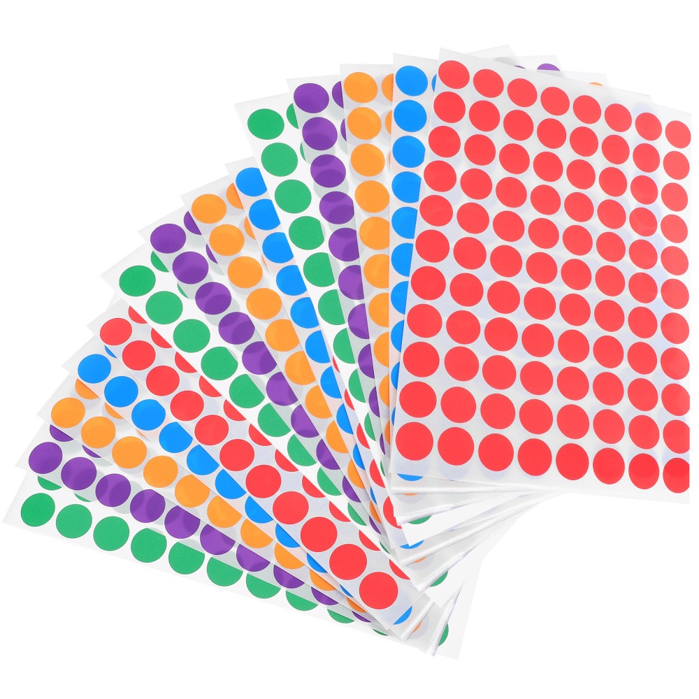 15 Sheets Circle Label Stickers Colored for Labeling Round Labels | eBay