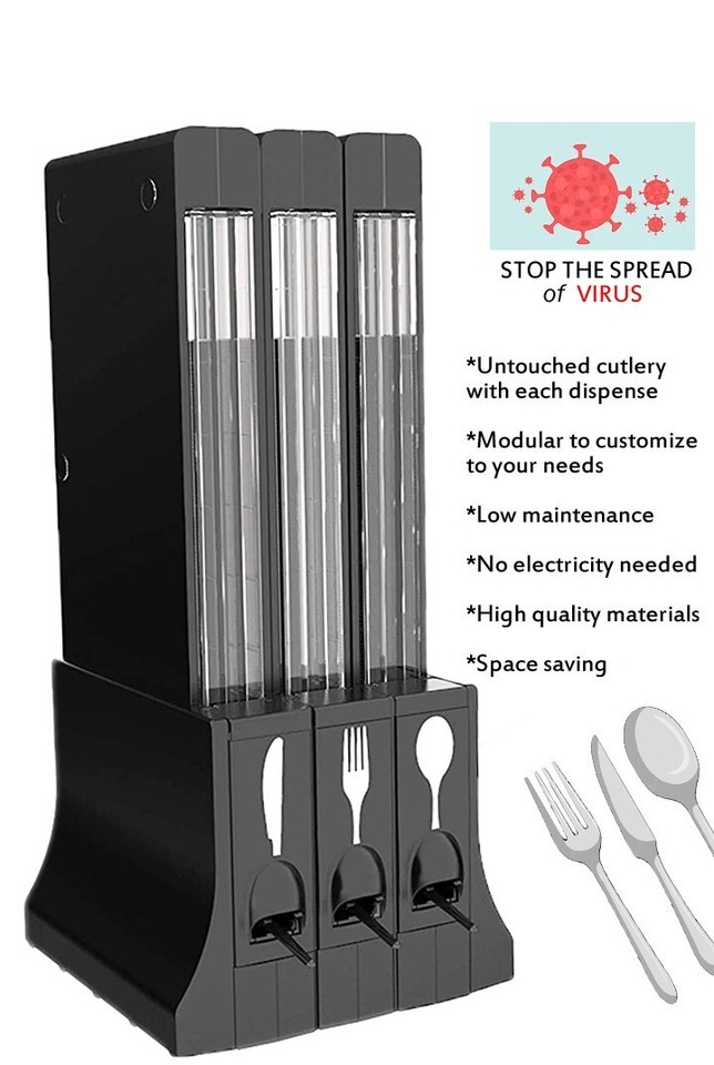 TRUE. Fork Spoon Cutlery Dispenser Touchless Hygienic Safe Refillable ...