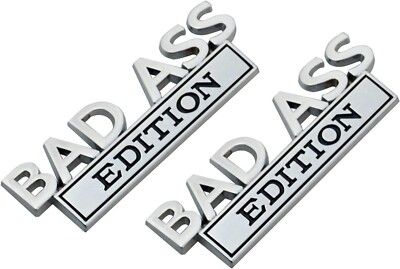 2X Universal Bad Ass Edition Emblem 3D Metal Badge Side Door Fender ...