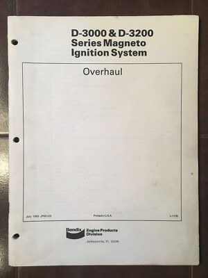 Bendix D-3000 & D-3200 Magnetos Overhaul Manual | eBay