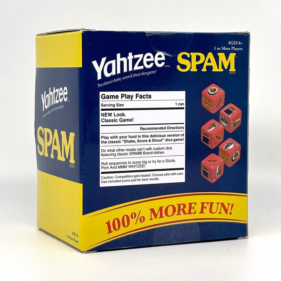 Spam Yahtzee - Dice Game By Hasbro Ages 8+ NEW Sealed | eBay