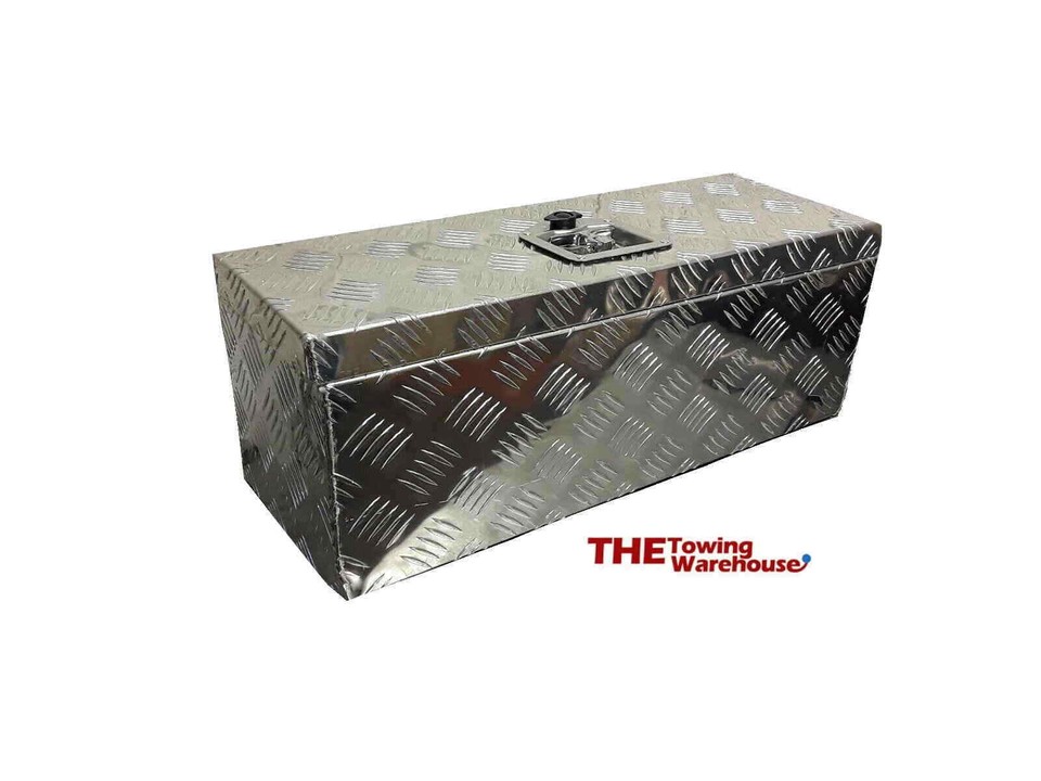 Medium Aluminium Chequer Plate Storage/Tool Box Lockable lid trucks ...