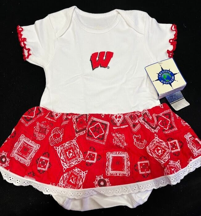 Wisconsin Badgers Newborn Baby Girl Bandana Bodysuit Dress 0-3 Months ...