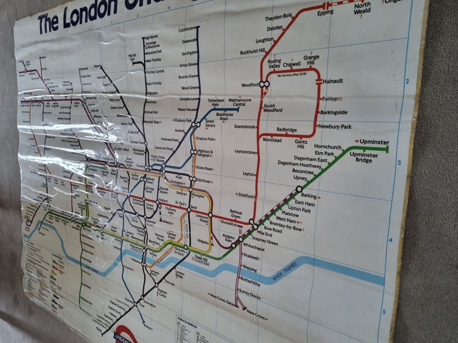 Original 1986 London Underground Station Map - 125cm x 100cm | eBay UK