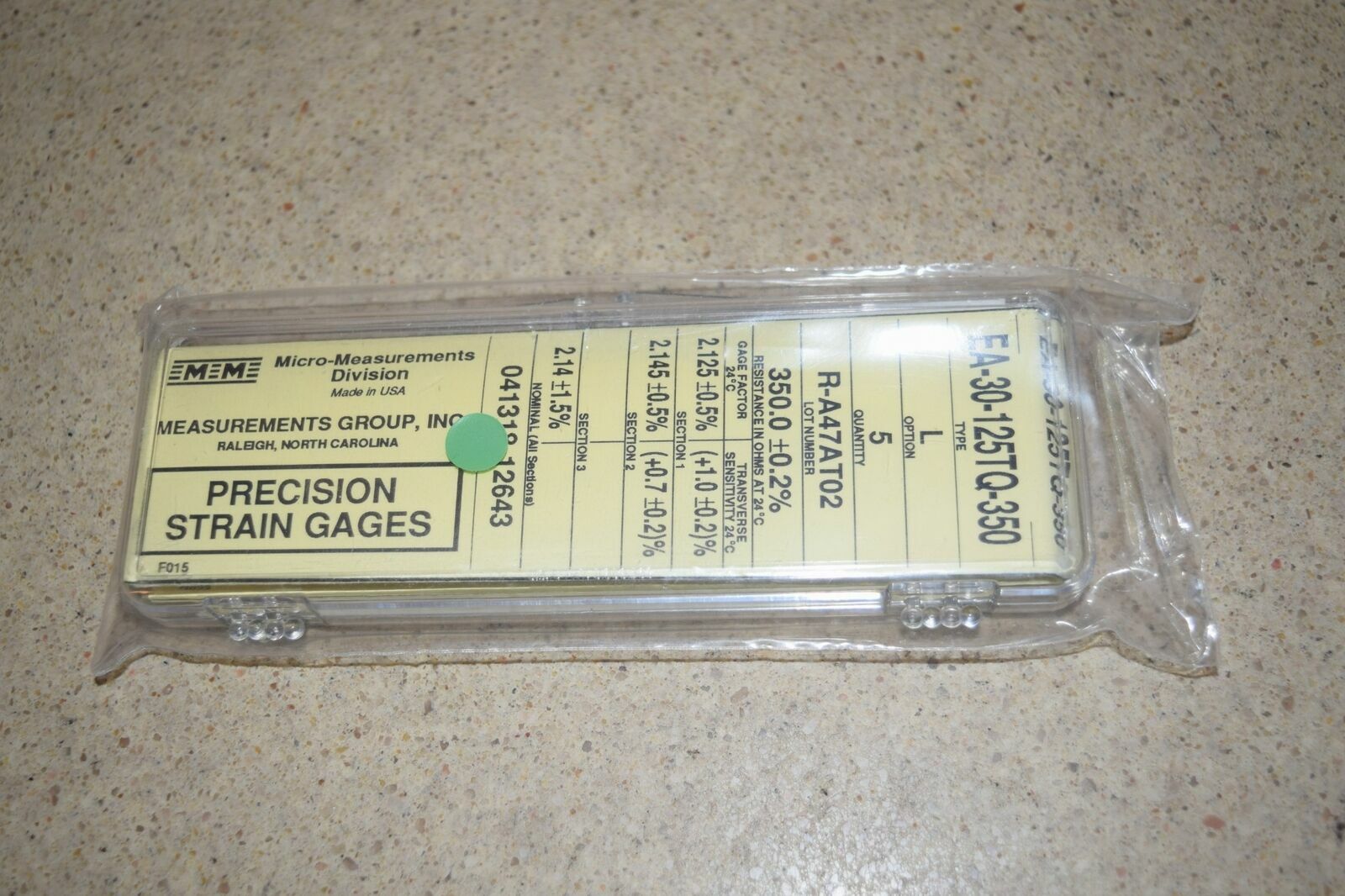 ^^ VISHAY MICRO-MEASUREMENTS EA-30-125TQ-350 PRECISION STRAIN GAUGE ...