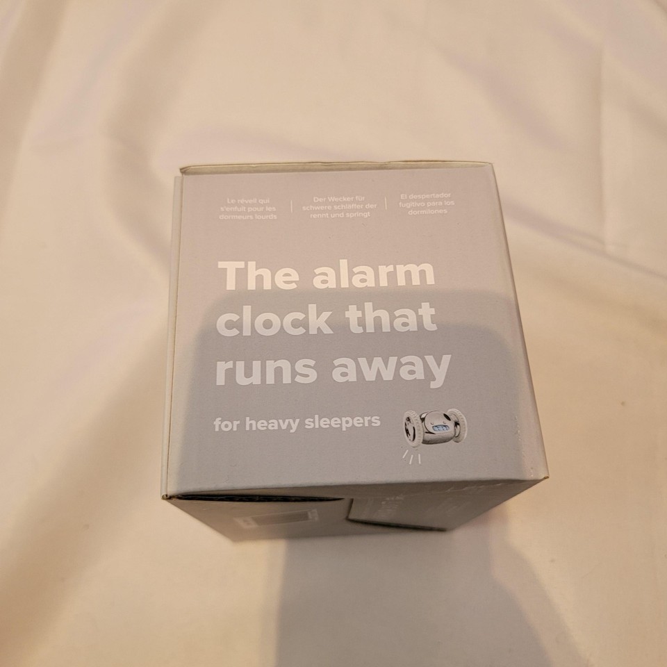 Clocky Alarm Clock on Wheels Chrome Runaway Rolling Alarm for Heavy ...