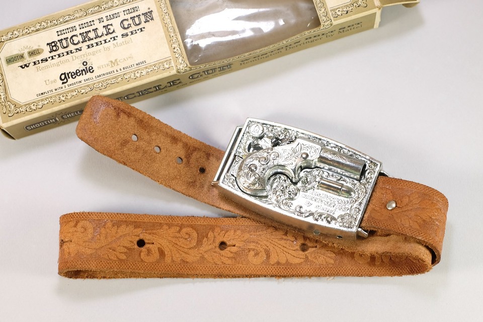 1958 Mattel Secret Toy Buckle Gun Western Belt Set in Original Box ...