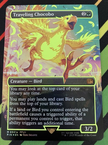 Traveling Chocobo (Borderless) (Neon Ink Yellow) M 0551a MTG Final ...