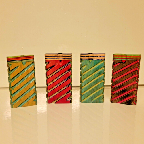 4" Wood Dugout Box 3" Metal One Hitter Sneak a Toke Tobacco Smoking ...