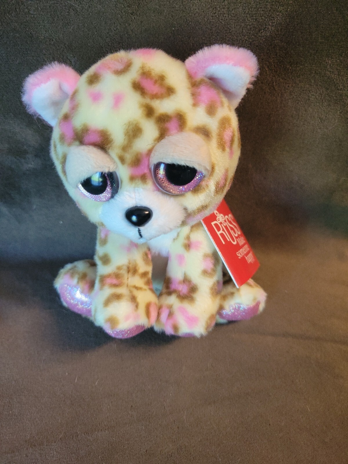 Russ Lil Peepers Peaches Monkey 11" Plush Stuffed Animal Big Eyes Tan ...