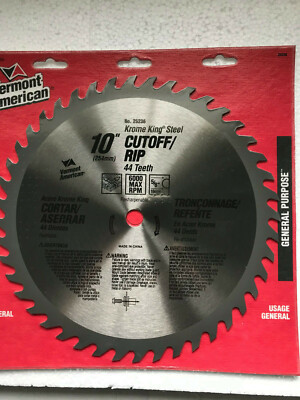 10" 44Teeth Krome King® Cutoff/Ripping Circular Saw Blade 25236 | eBay