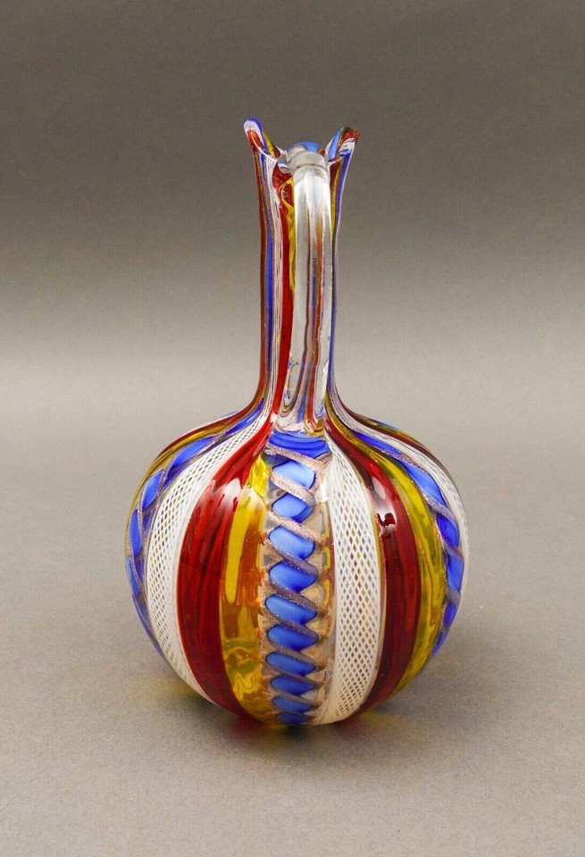 Lavorazione Arte Murano Italy Ribbon Zanfirico Latticino Art Glass ...