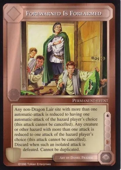 Forewarned is Forearmed Limited Edition Middle Earth ME CCG Dark ...