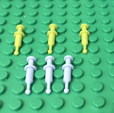 Lego 3 Bright Light Blue,3 Lime Green Syringe For City Mini Figures ...